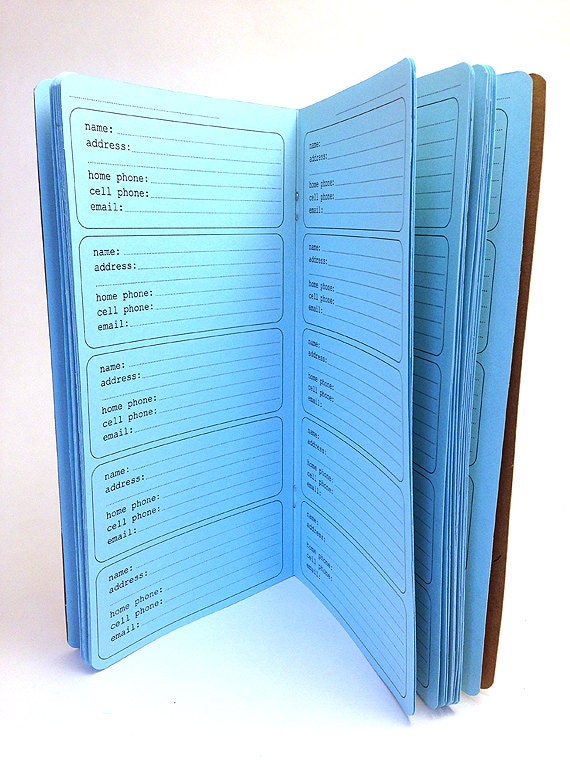 ADDRESS BOOK Insert to fit Midori Traveler's Notebook