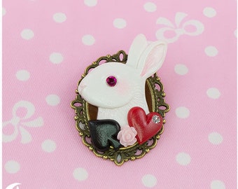 White rabbit brooch | Etsy