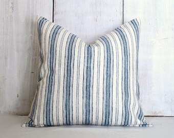 Blue stripe pillow | Etsy