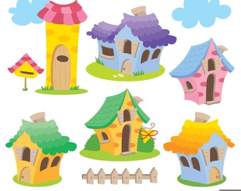 Little Houses Digital Clip Art HOUSES CLIP ART