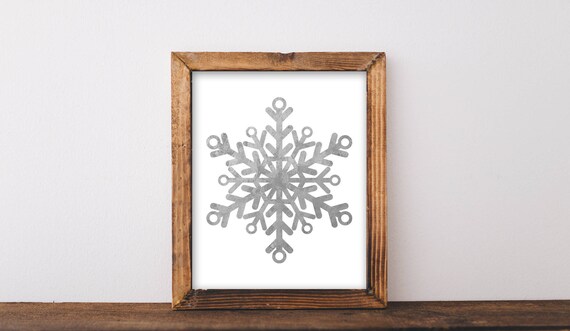 Items similar to Snowflake Printable, printable, snowflake, wall decor ...