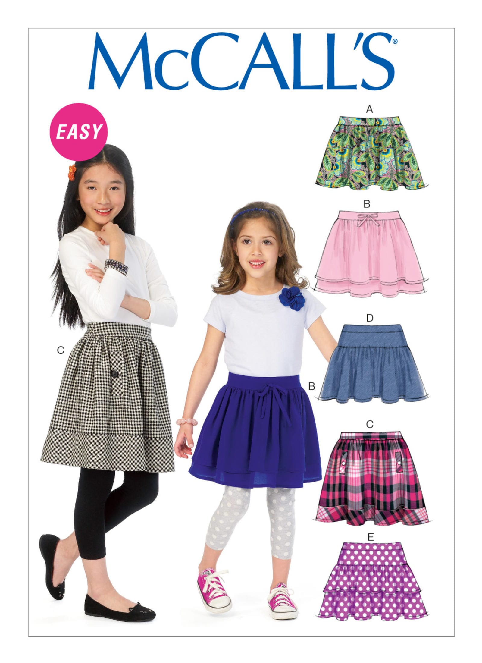Girls' Flared Skirts & Layered Skirt Sewing Pattern, Sizes: 7 -8 -10 ...