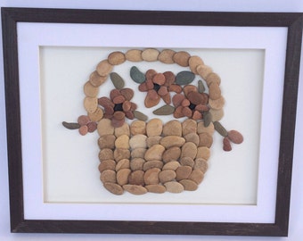 Pebble art flowers | Etsy