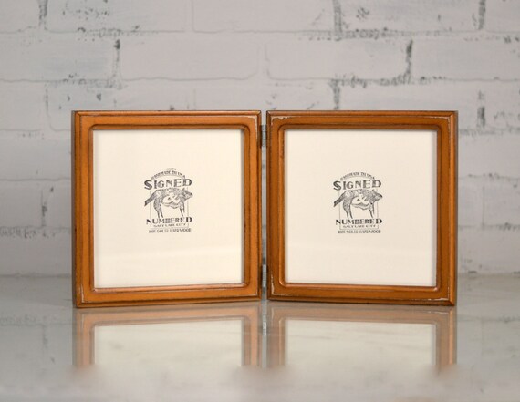 Items similar to Two Handmade Hinged 8x8" Square Picture Frames in ...