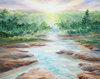 Stream painting | Etsy