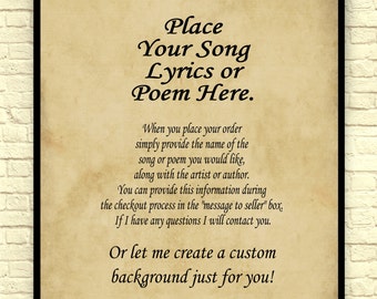 Song lyric art | Etsy