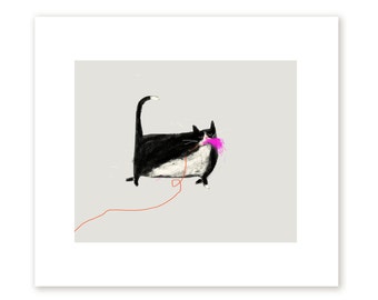 Funny cat art | Etsy