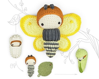 Crochet patterns for handmade dolls by lalylala on Etsy