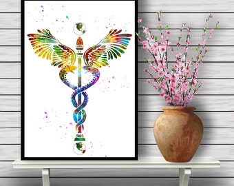 Rainbow caduceus | Etsy