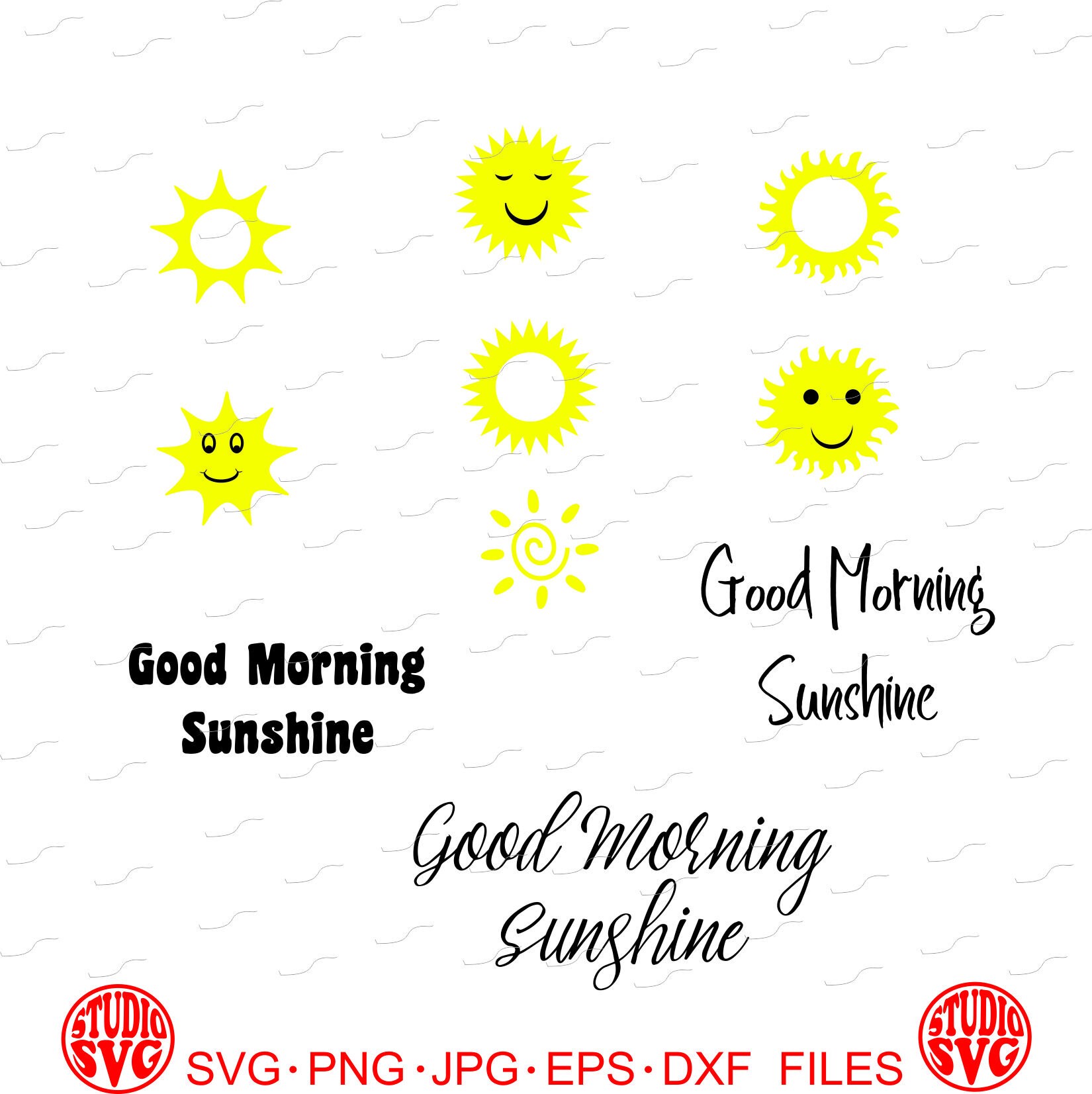 Digital Cut File Good Morning Sunshine Cut File Clip Art