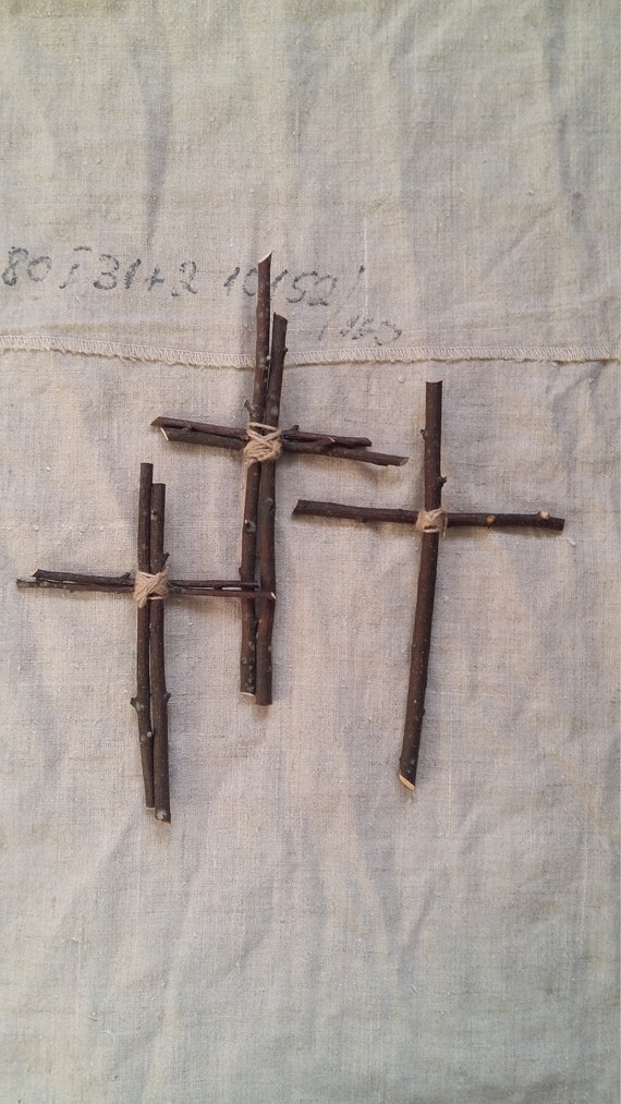primitive cross 3 wooden twigs croses easter decor natural