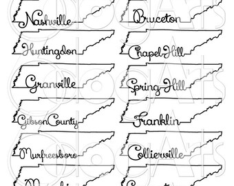 Tennessee outline | Etsy