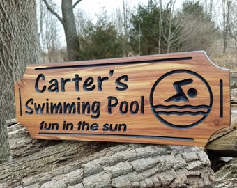 Custom pool sign | Etsy