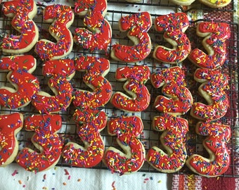 Number cookies | Etsy