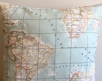 World map pillow | Etsy