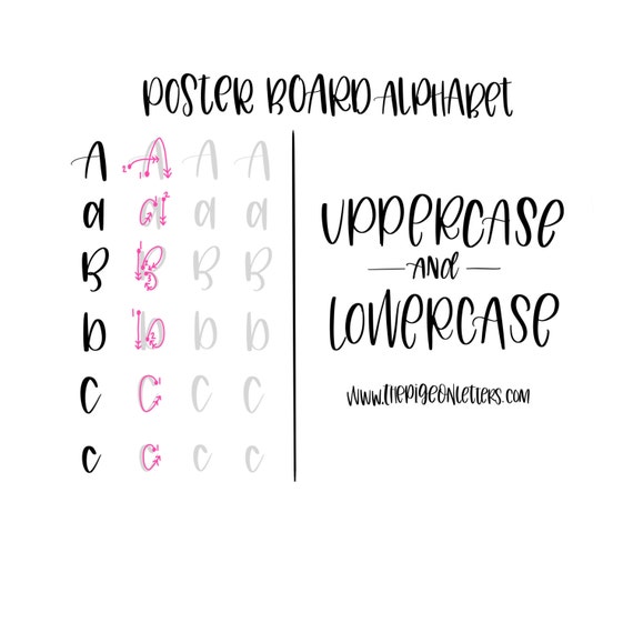 Hand Lettering Practice Sheets Posterboard Print Alphabet