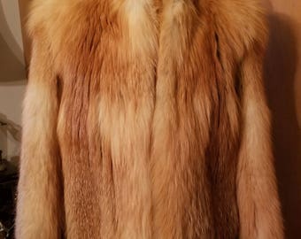 Red fox fur coat | Etsy