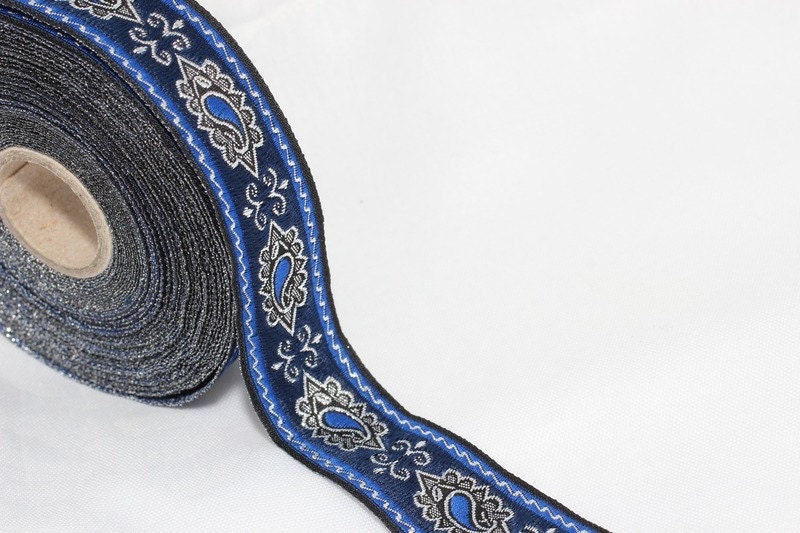 35 mm Royal Blue medieval ribbon 1.37 inches renaissance