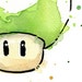 Green 1UP Mushroom Watercolor Art Print 1UP Print 1UP Art