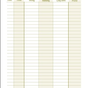 Blood pressure log | Etsy