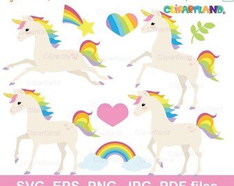 Unicorn clip art | Etsy