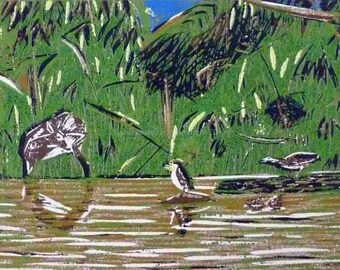 Reduction woodcut | Etsy