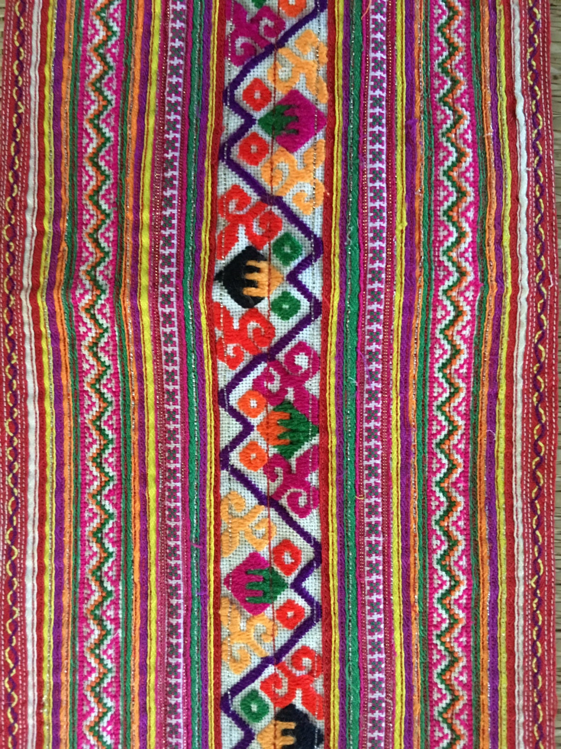 Vintage Hmong Fabric hill tribe, Hand Embroidered Tribal Textile ...
