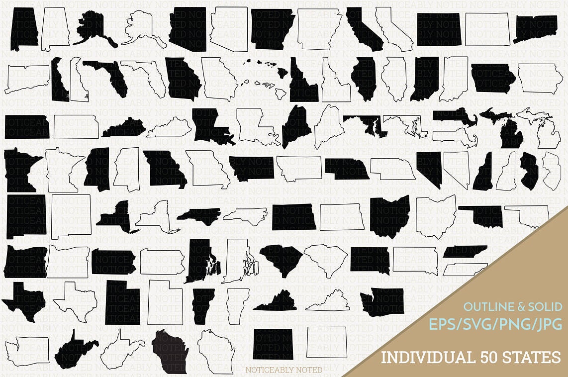 United States Vector State Clipart 50 States Clip Art All