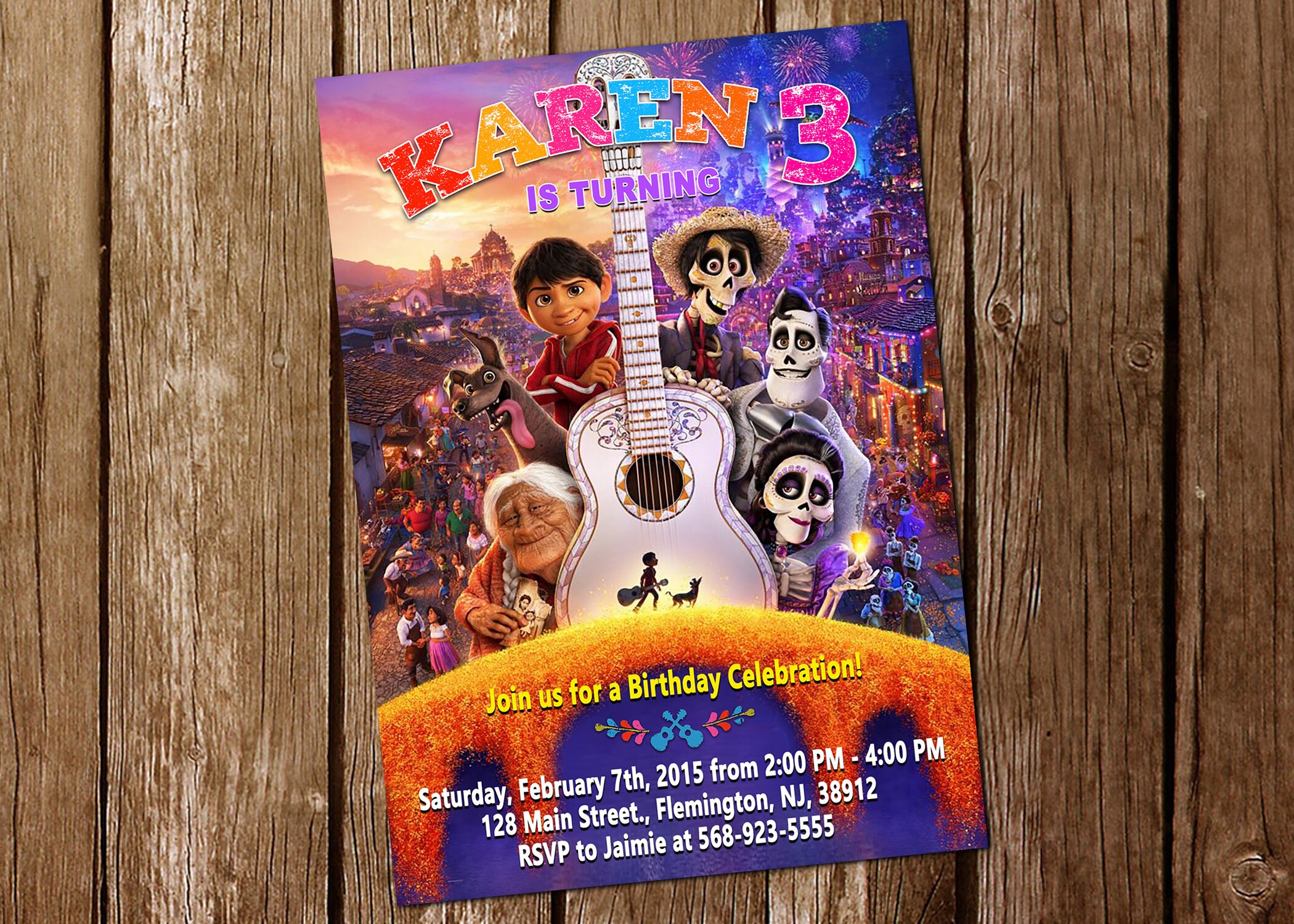 Coco Invitation Birthday Party Disney Coco Invitation