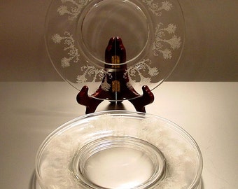 Etched glass plates | Etsy