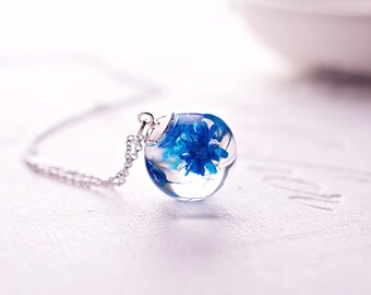 Real flower necklace | Etsy