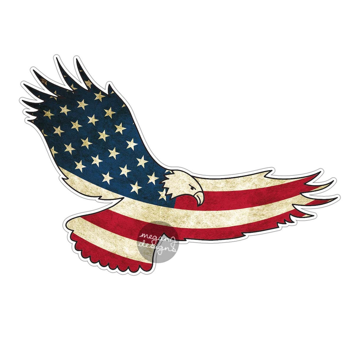 American Flag Eagle Car Decal Sticker: Patriotic USA Bumper