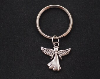 Guardian Angel Keychain Silver Guardian Angel Charm Keychain