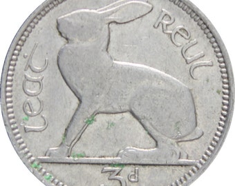 1928 1968 Irish Ireland 3 Pence Harp Coin Gold Silver Two