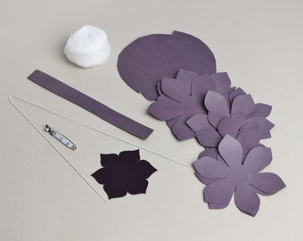 Leather flower making kit craft kit DIY kit leather flower