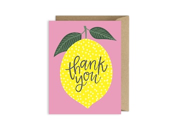 Lemon thank you card | Etsy