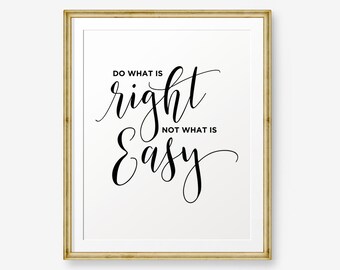 Do right not easy | Etsy