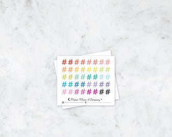 Hashtag Pound Sign Embroidery Applique Designs 23456