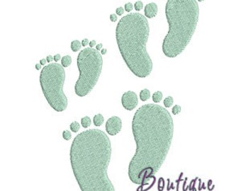 Footprint embroidery | Etsy