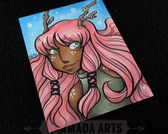 Original Watercolor Painting ACEO Artist Trading Card ATC