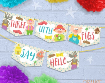 3 little pigs party | Etsy