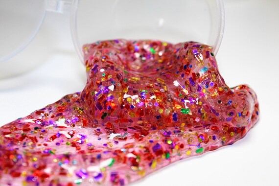 Red Multicoloured Glitter Slime