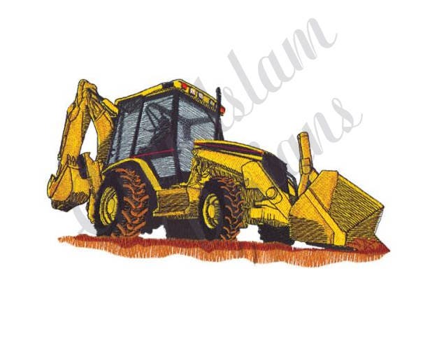Backhoe Loader Machine Embroidery Design