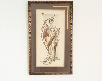 Art nouveau woman | Etsy