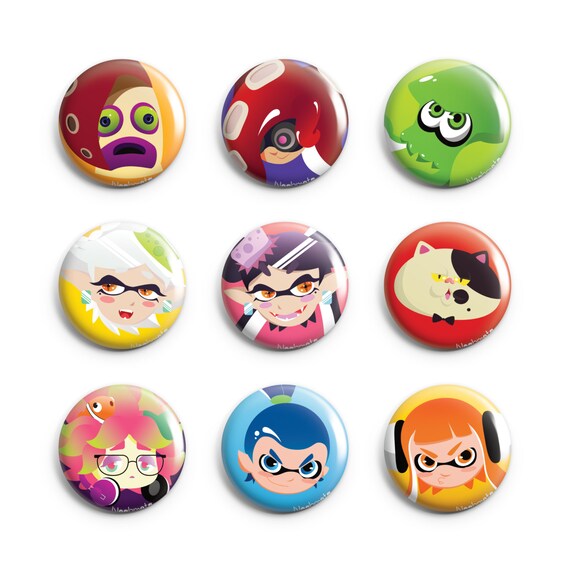 Splatoon Pins 9 Designs Inkling Girl Inkling Boy Marie