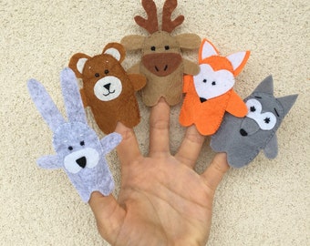Wolf finger puppet | Etsy