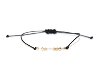 LOVE // Morse Code Bracelet 14K Gold Filled Rose