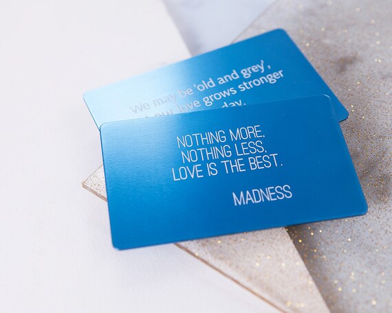 Personalised Song Lyrics Wallet Card Purse Keepsake