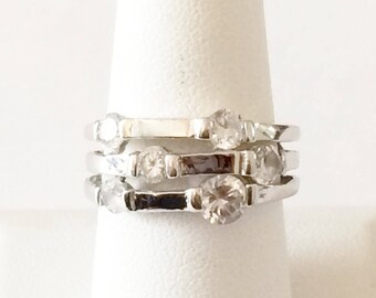 Clear stone ring | Etsy