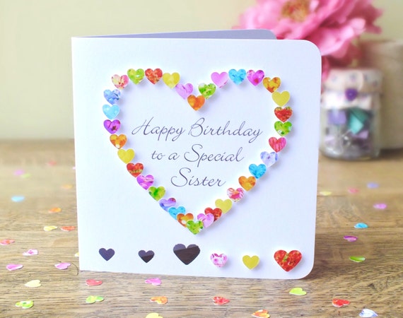 Sister Birthday Card Handmade Personalised Birthday Card For sister-birthday-card-handmade-personalised-birthday-card-for